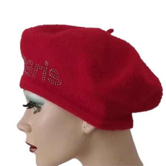 unbranded | Accessories | Red Beret Paris French Embellished Hat | Poshmark